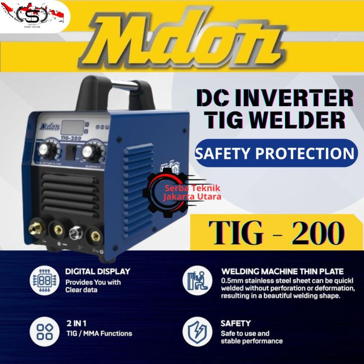 Mdon Mesin las TIG 200 2in1 TIG / MMA DC Inventer Tig Welder Mesin las ...