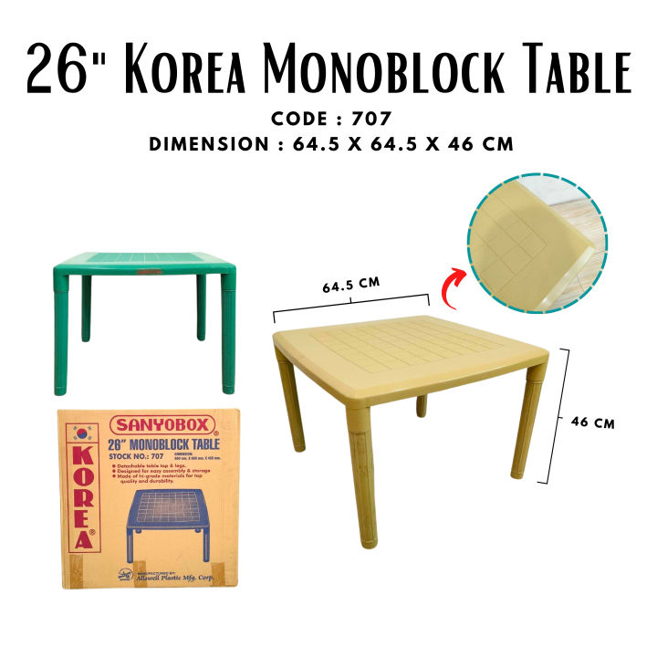 [ON HAND] 707 26'' KOREA MONOBLOCK TABLE/ TABLE/ KIDDIE TABLE/ TABLE ...