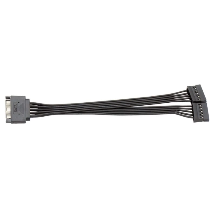 15 Pin Male to Dual Female Power Splitter Adapter Cable 18AWG Copper ...