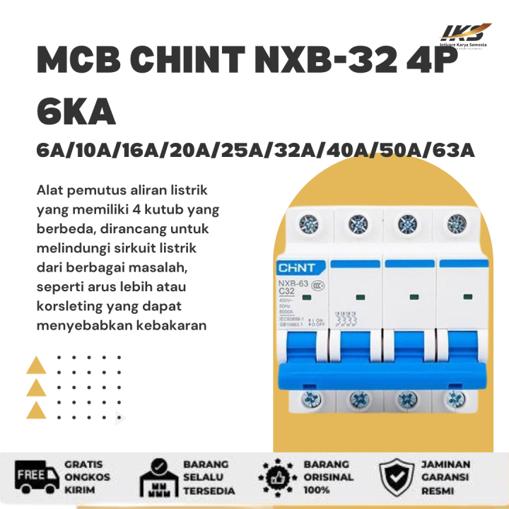 MCB Chint NXB-63 4P 6kA | Lazada Indonesia
