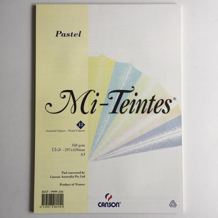 Canson Mi-Teintes Assorted Colours A3 Pad, Pastel 15 sheets x 2 Pad ...