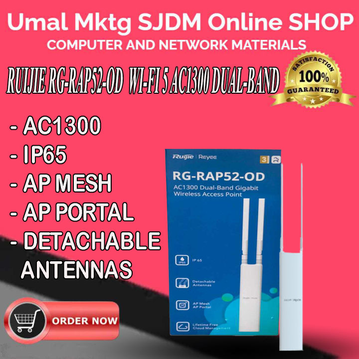 RUIJIE RG-RAP52-OD, Reyee Wi-Fi 5 AC1300 Dual-Band Outdoor Access Point ...