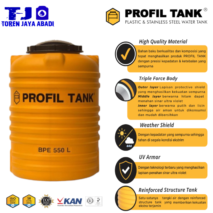 Tandon / Toren / Tangki air Blow Profil Tank BPE - 550 Liter | Lazada Indonesia