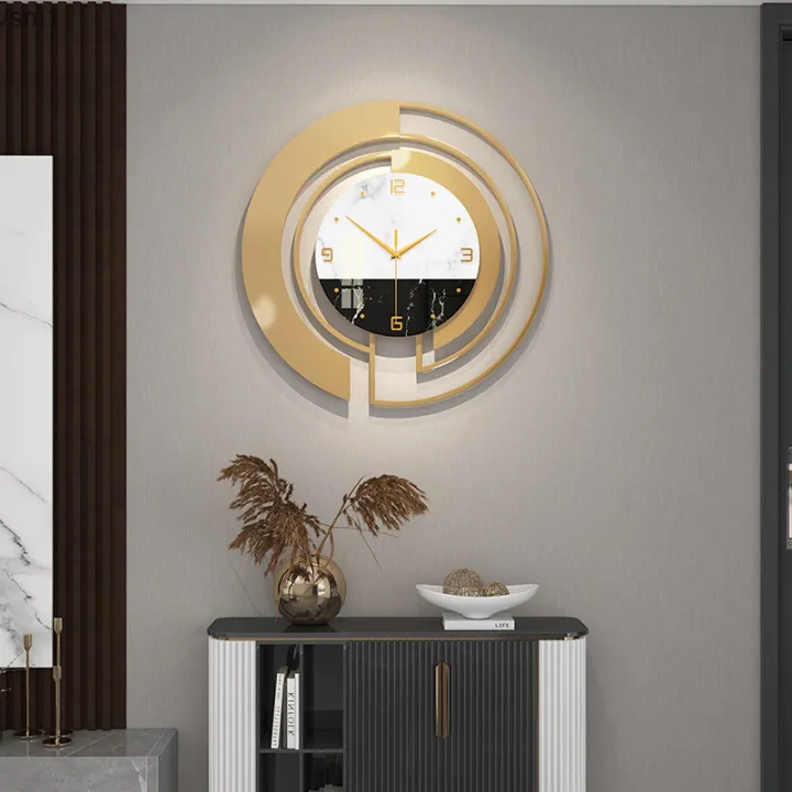 Clock, watch, hanging clock, living room, light luxury, modern fashion ...
