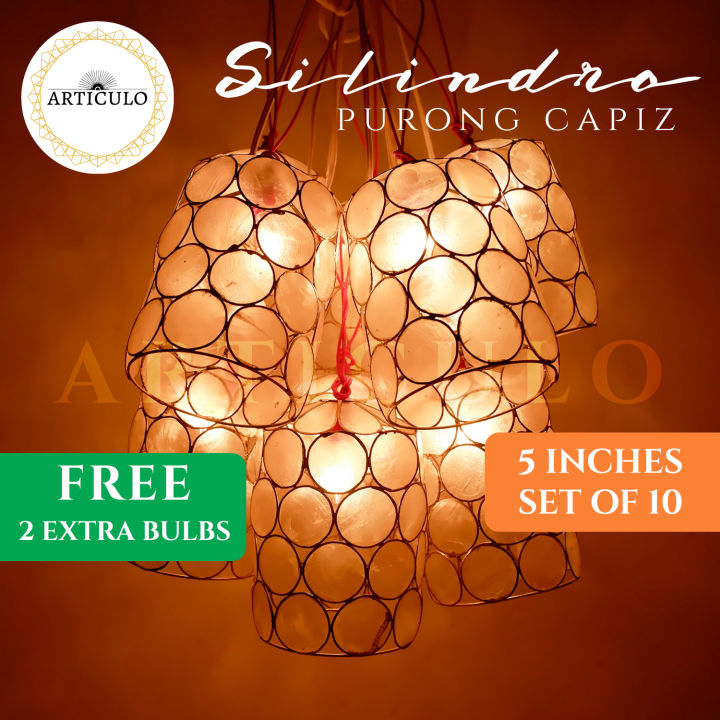 ARTICULO capiz light: 6inch SILINDRO ( authentic capiz coin cylinder ...