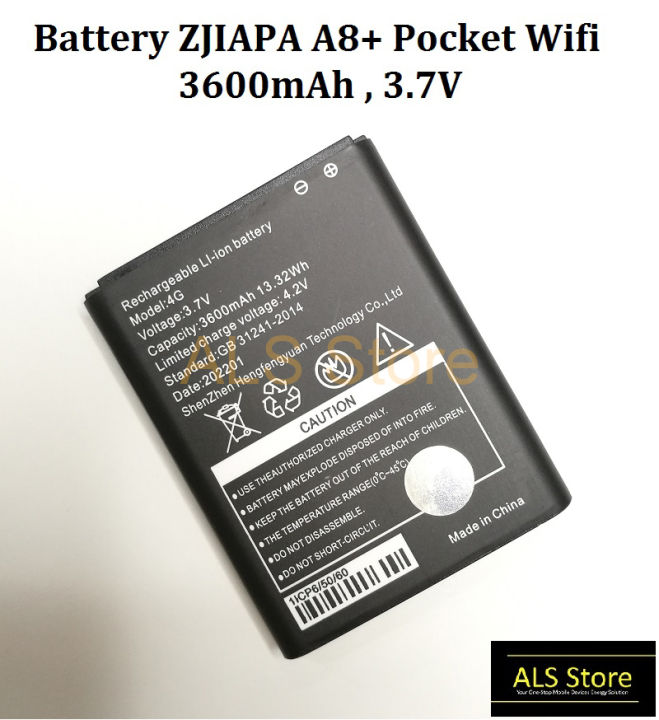 Battery ZJIAPA A8+ Super 5G Pocket Wifi Modem - 3600mAh | Lazada
