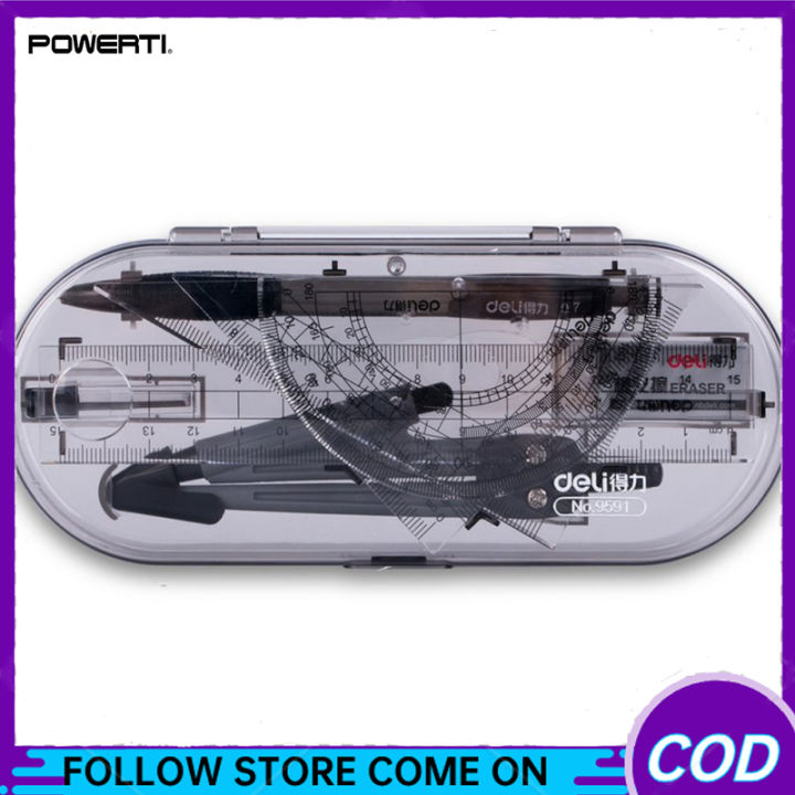 Local delivery 8 pcs Math Tool Set Geometry School Compass Ruler ...