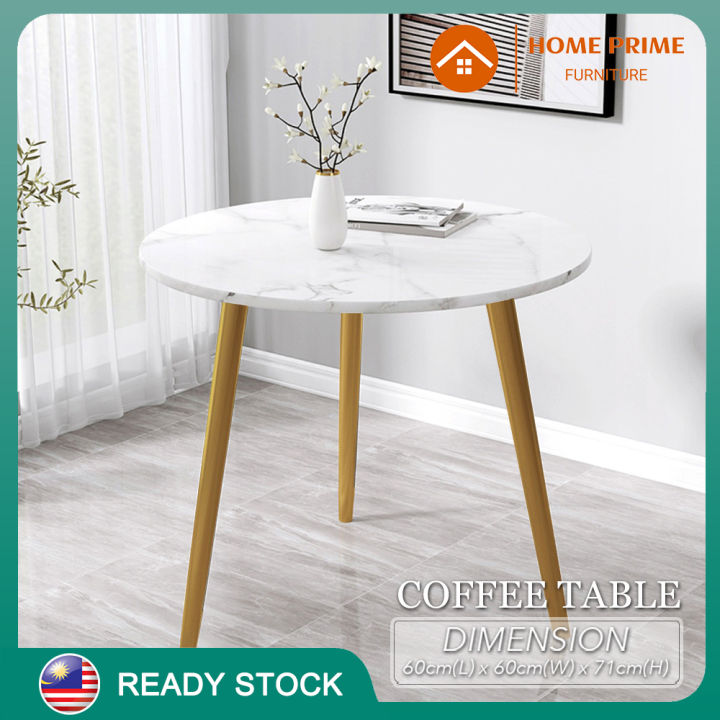 HOME PRIME CJ0018K Coffee Table (70cm x 70cm x 71cm) Marble Strap Table ...