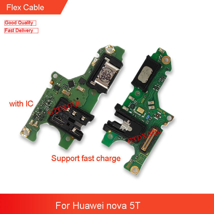 อะไหล่ใหม่สำหรับ Huawei Nova 5T USB แท่นชาร์จเชื่อมต่อไมโครโฟนสำหรับ ...