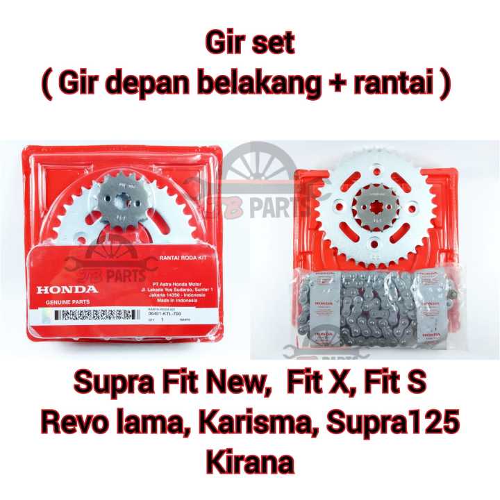 Gir set Supra Fit New Revo lama Karisma Supra 125 Kirana Honda KTL plus rantai lengkap gear ...