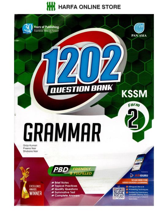 Buku Latihan Tingkatan 2: 1202 Question Bank Grammar Form 2 KSSM | Lazada
