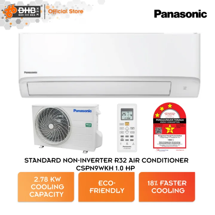 Panasonic Standard Non-Inverter R32 Air Conditioner Big Flap 1.0HP 3.48 ...