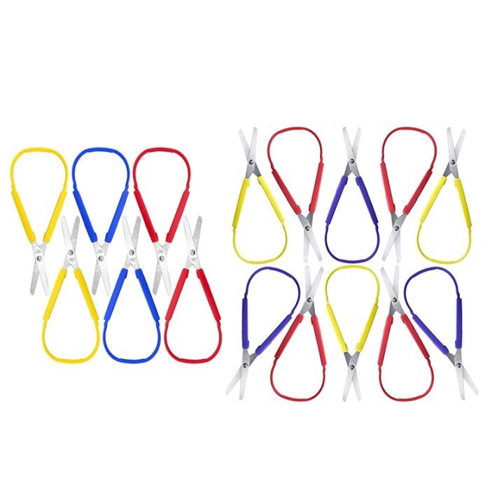 Loop Scissors Grip Scissor Colorful Self-Opening Adaptive Cutting ...