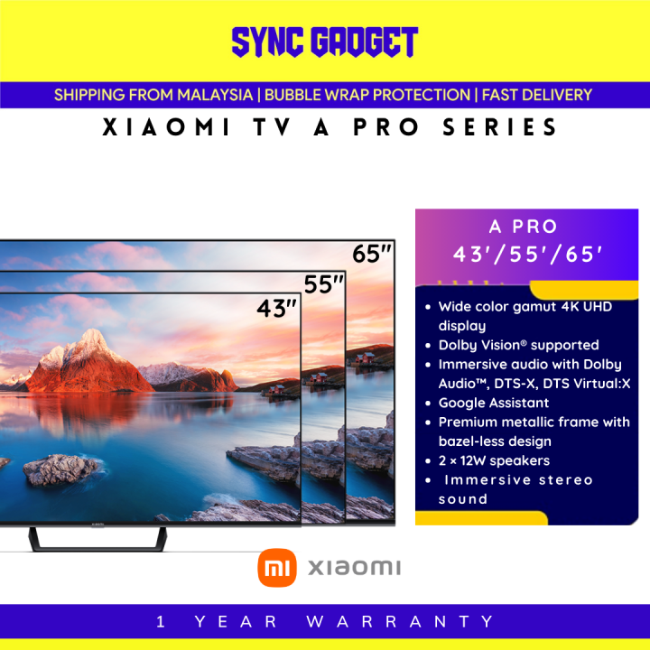 XIAOMI TV A Pro 43''/55''/65'' [4K UHD HDR10 I Dolby Vision® I Dolby ...