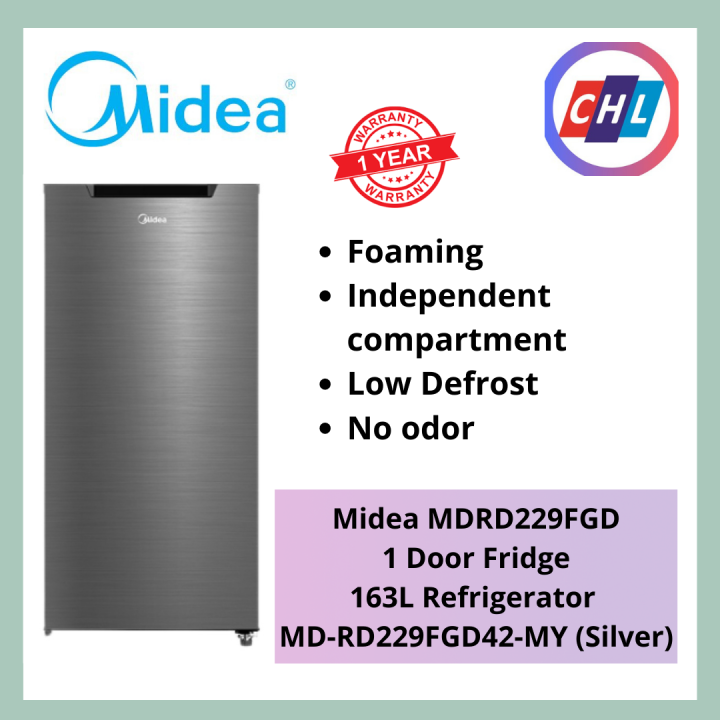 Midea (Ready Stock) MDRD229FGD 1 Door Fridge 163L Refrigerator - MIDEA ...
