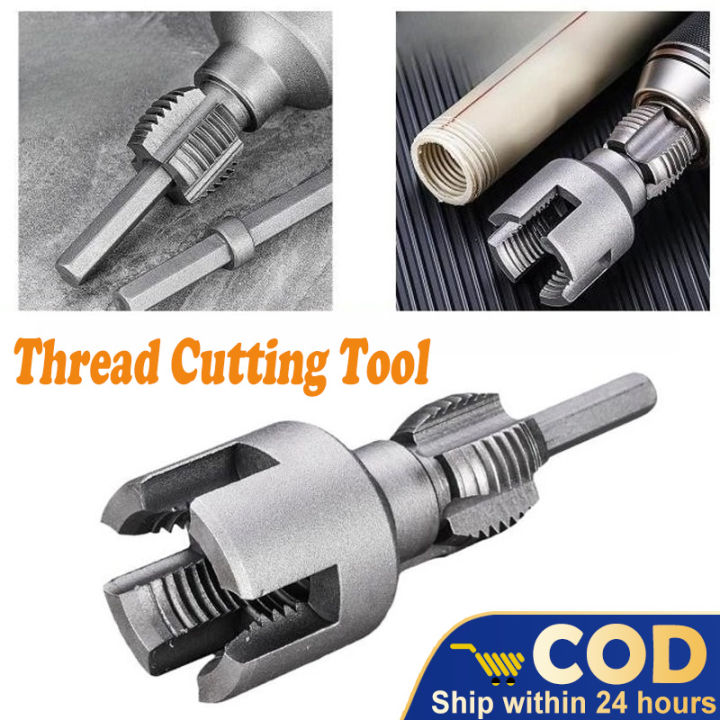Original 4/6 Points Thread Cutting Tool PVC Pipe Threader Kit Internal ...