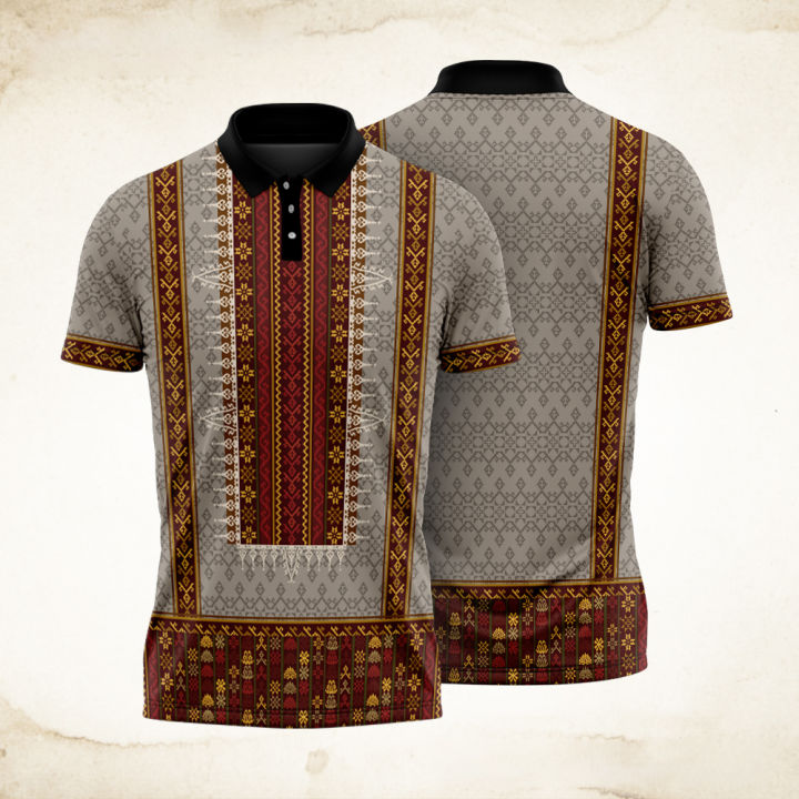 Asean Attire POLO Shirt For Men Philippine Ethnic Wear Men's Casual ...