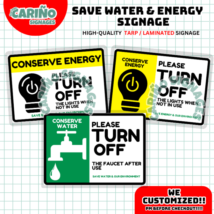 Carinyo Laminated - Save Water signages | Save Energy Signages ...