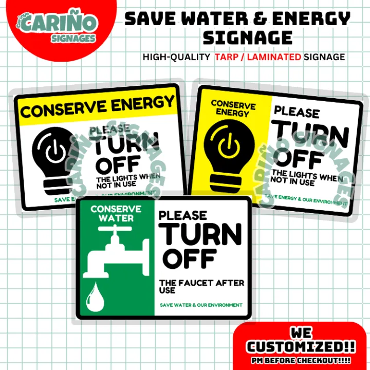 Carinyo Laminated - Save Water signages | Save Energy Signages ...