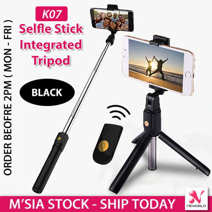 K07 Bluetooth Selfie Stick Extendable Tripod With Detachable Wireless