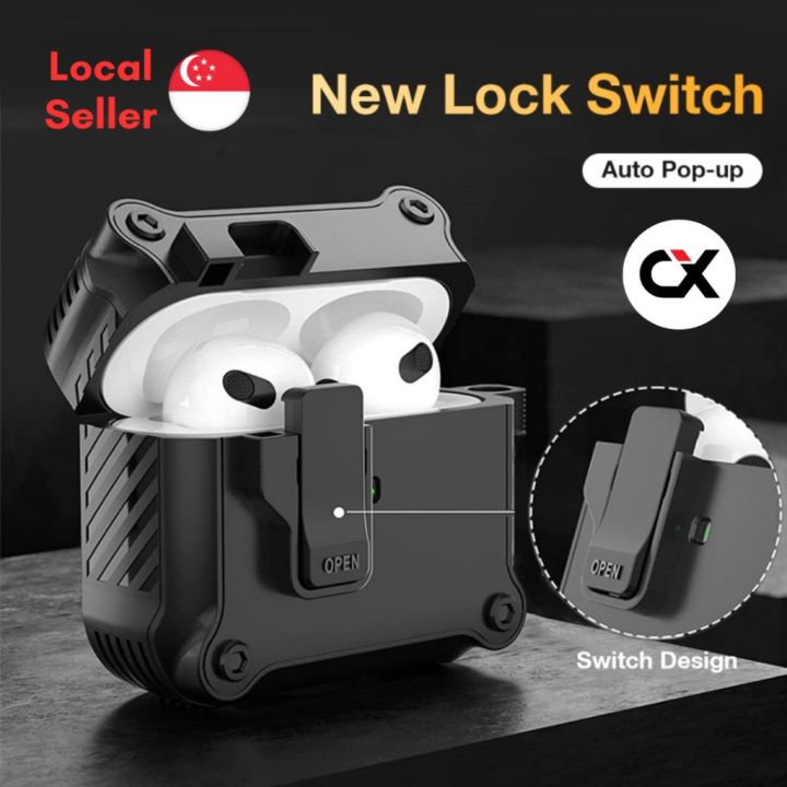 (SG Ready Stock) Auto Pop-up Lock Case For Airpods Pro2 / Pro / 3rd / 2 ...