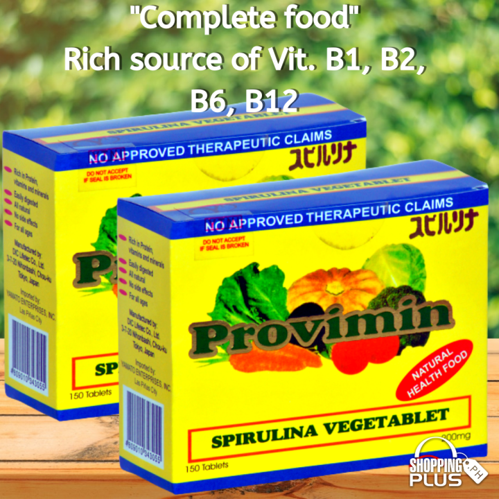 Provimin Spirulina (Set of 2) 150 Tablets (200mg) Nutrient Rich ...