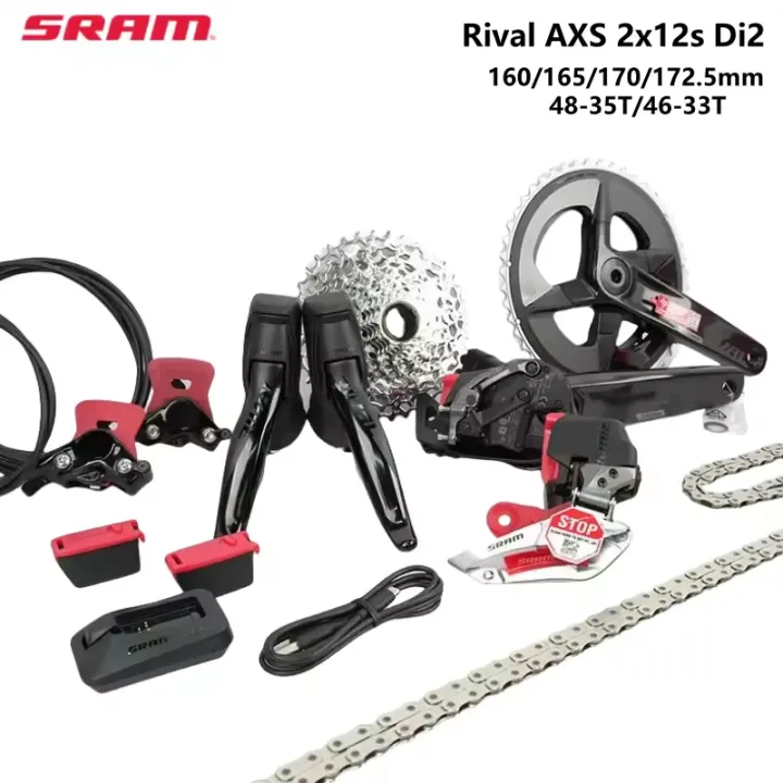 Sram RIVAL AXS Electronic 2x12 Speed Road Bike AXS Crankset Front Rear ...