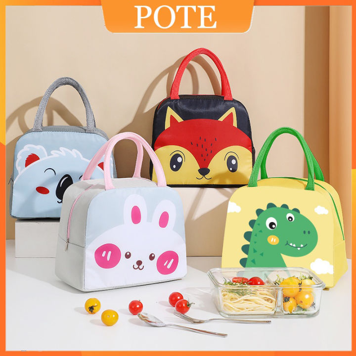 POTE Tas Bekal Lunch Cooler Bag Tas Bento Aluminium Motif Dino | Lazada ...