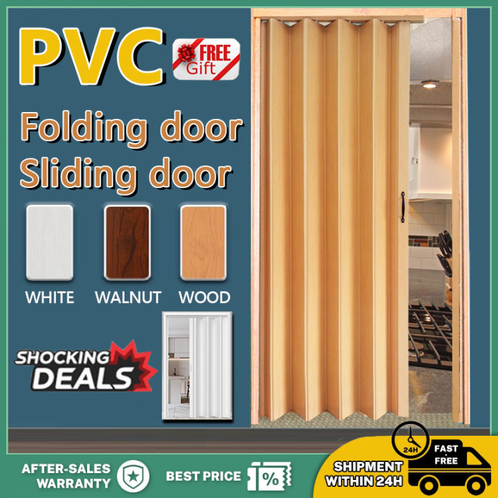 Sliding door PVC folding door push-pull open kitchen sliding door ...