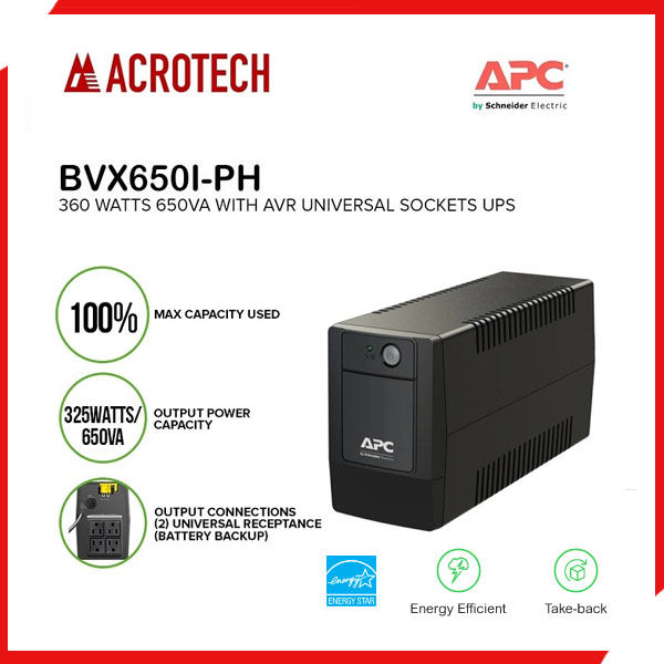 COD APC Easy UPS BVX650I-PH BVX 650VA, AVR, 230V UPS | Lazada PH