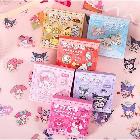 100 pcs pvc cute cartoon goo card sticker set | Lazada PH