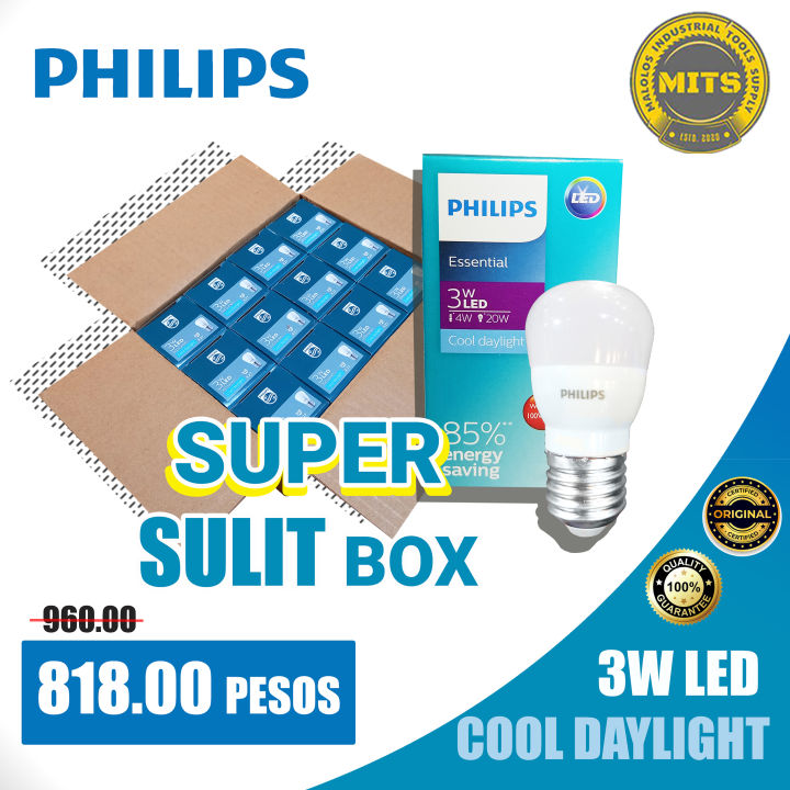 Philips ( WHOLE SALE ) SUPER SULIT BOX LED Bulbs Cool Daylight 3W, 5W ...