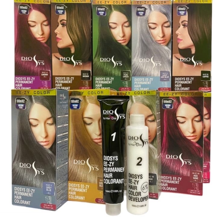 DIOSYS PERMANENT HAIR COLOR 100ml / 45ml | Pewarna Rambut / Cat Rambut ...