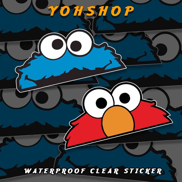 Sesame Street Elmo Cookie Monster Car Stickers Vinyl Bumper Window ...