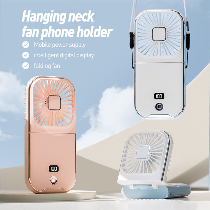 ATO 4 In 1 Mini Handheld Fan with Power Bank and Cellphone Holder ...