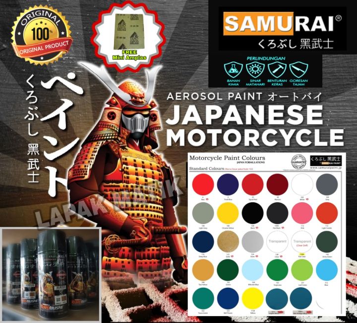 Samurai Paint Hitam Putih Clear Silver Warna Lain BLACK FLAT CLEAR ...