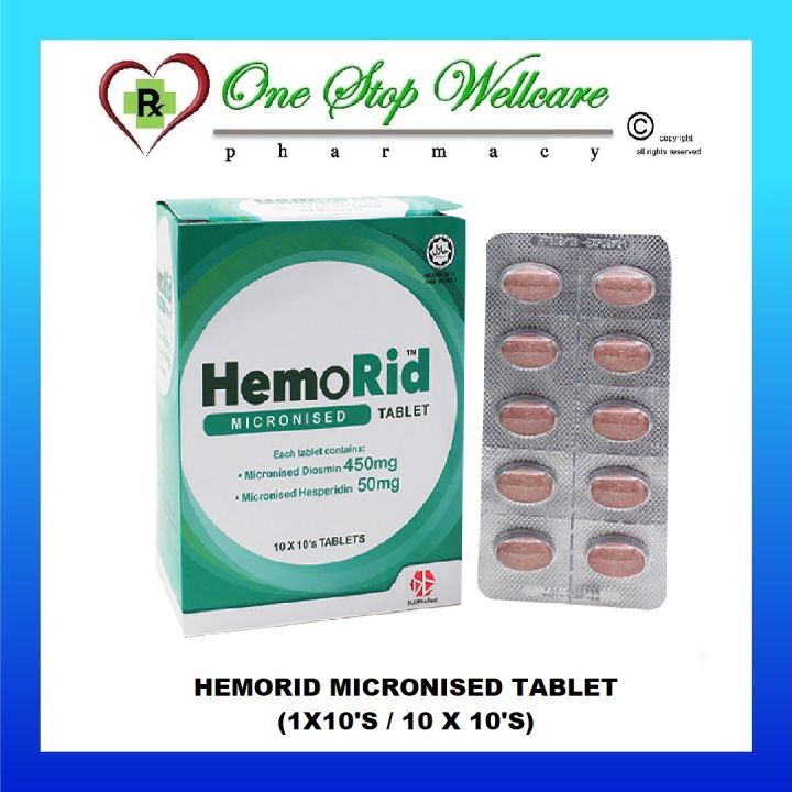 HEMORID MICRONISED TABLET 1X10'S / 10X10'S (EXP:02/2027) | Lazada
