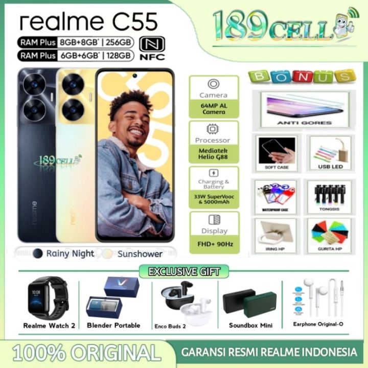 REALME C55 C 55 NFC 6/128 - 8/256 | C53 6/128 | C33 4/128 | 50i PRIME 4/64 GARANSI RESMI REALME ...