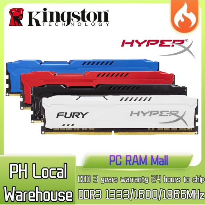 【Local 24H ship】Kingston HyperX Fury DDR3 RAM 4GB 8GB Desktop Memory 1333/1600/1866MHz 240 Pins ...