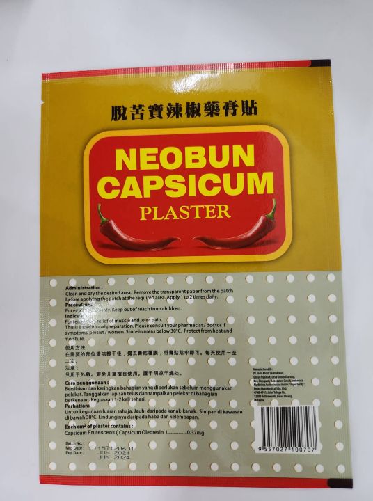 Neobun Capsicum Large Patch 1'S (11CMX18CM) | Lazada