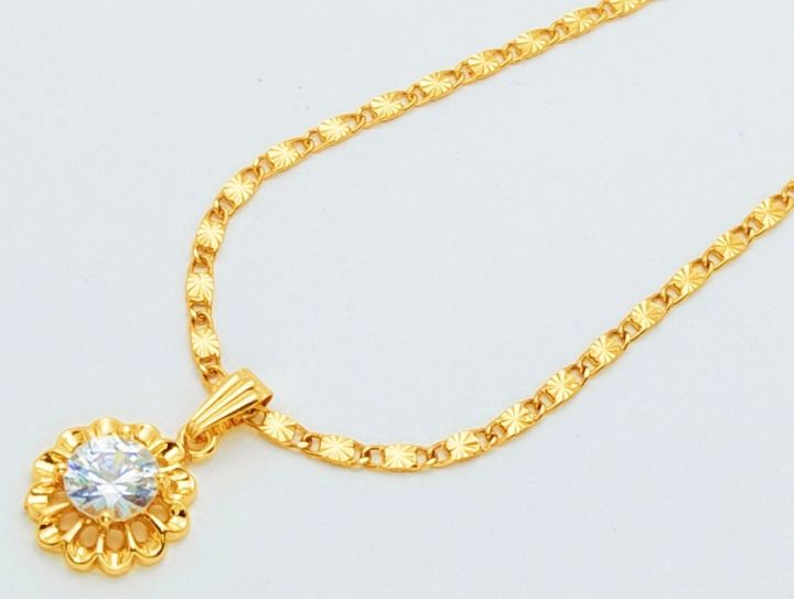 Rantai Leher dan Loket Emas Korea 24K (Gold Plated) | Lazada