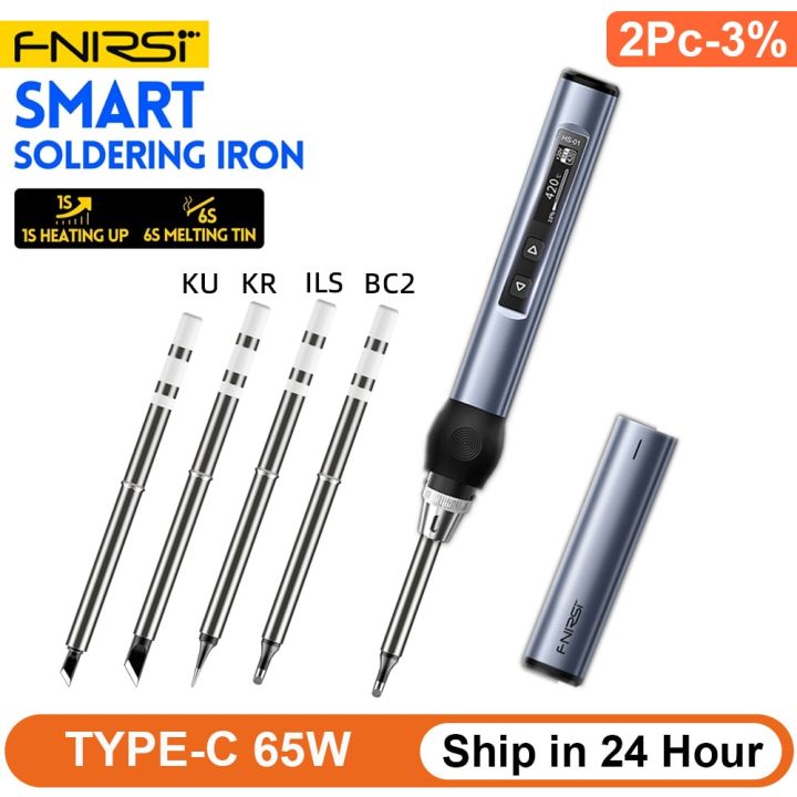 FNIRSI HS01 Smart Electric Soldering Iron PD 65W Adjustable Constant ...
