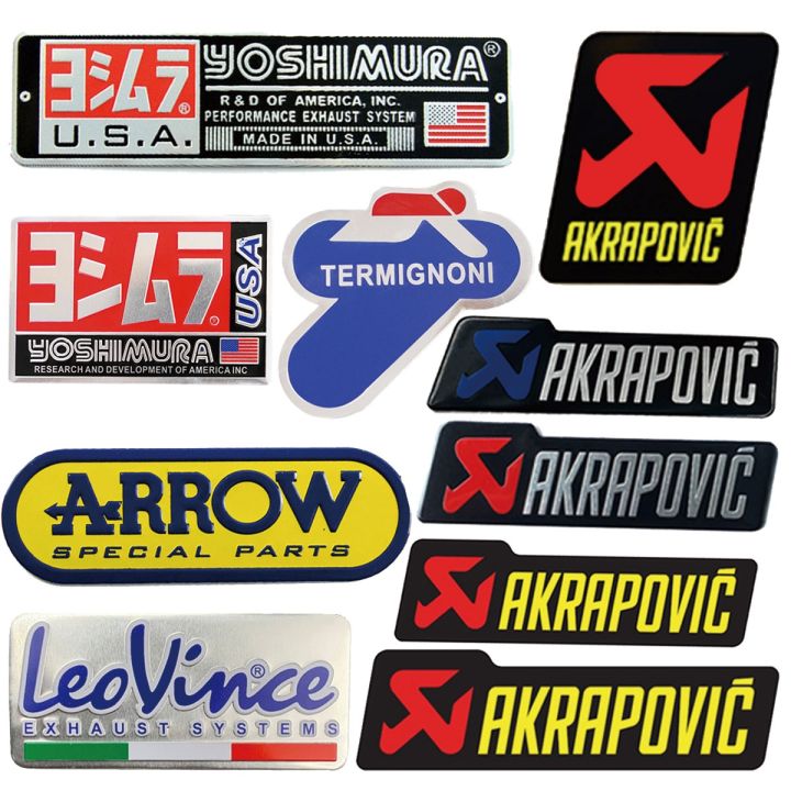 [LWF HOT] Metal Aluminum Motorcycle Exhaust Sticker Akrapovic Yoshimura ...