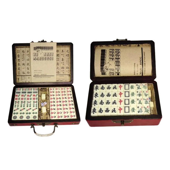【Quality】 Chinese Mahjong Game Set Family Mahjong Game Leisure Game ...