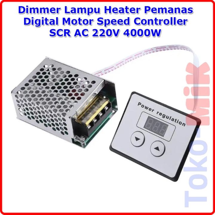 LCD Motor Speed Controller Lampu LED Dimmer Digital 4000W AC 220V PLN ...