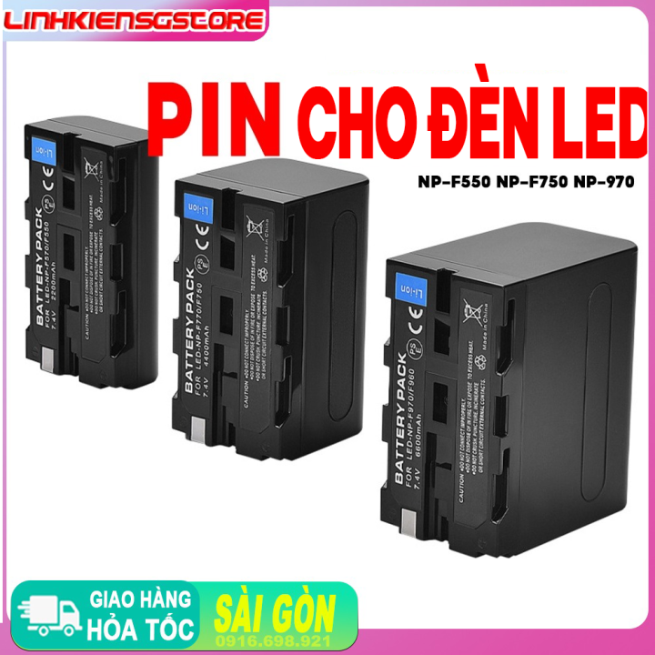 Pin NP-F550. NP-F750, NP-F970 2200/4400/6600 mAH Dành Cho Các loại Đèn ...