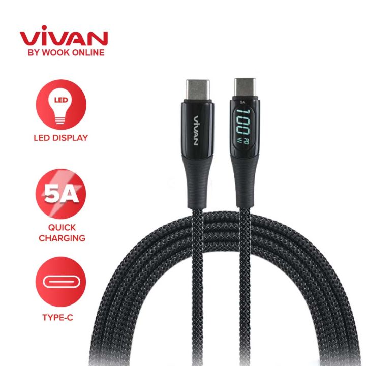 VIVAN VCC100 Type C Data Cable Black | Lazada PH