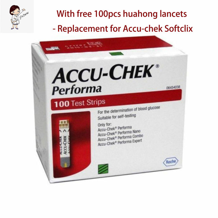Accu Check PERFORMA Blood Glucose Test Strips 100's FREE 100s Lancets ...