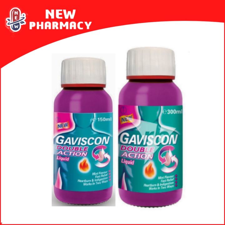 GAVISCON DOUBLE ACTION LIQ 150ML (EXP:10/2024) / 300ML | Lazada