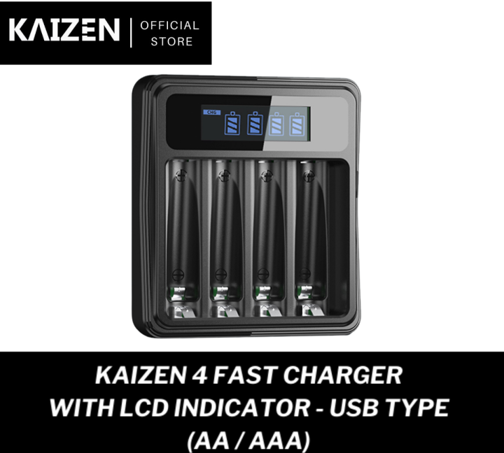 Kaizen Pro Series 4 Fast Charger with LCD (AA/AAA) | Lazada PH